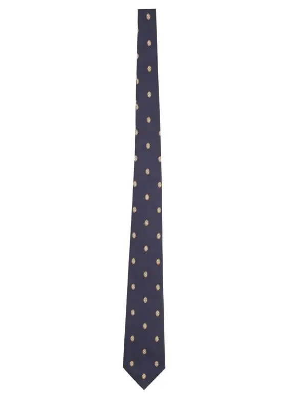 Saint Laurent Wide Tie With Medallion Pattern