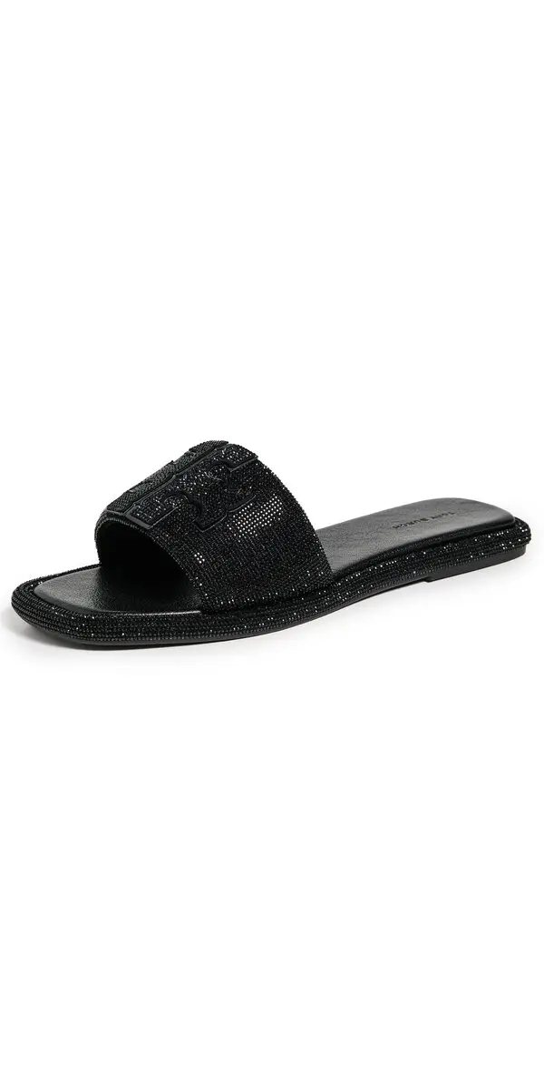 Tory Burch Double T Pave Sport Slides