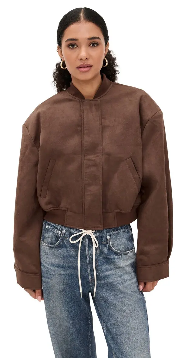 Lioness Legacy Faux Suede Bomber Jacket