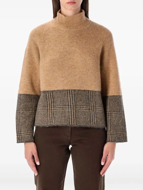 Emporio Armani Wool Blend Turtleneck Sweater - Camel