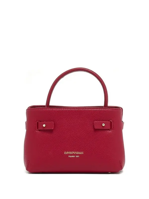 Emporio Armani Pebbled Leather Handbag - Bordeaux