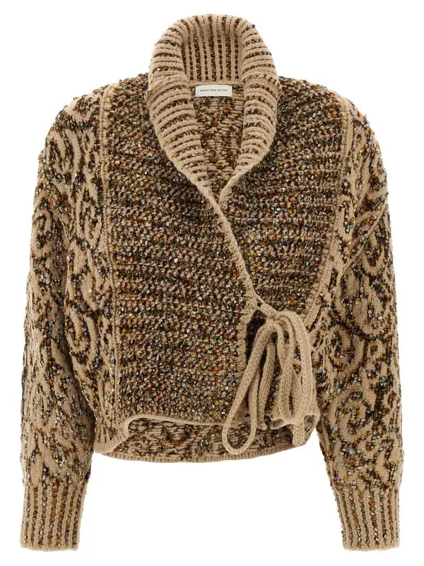Dries Van Noten Tekla' Graphic Wool Jacquard Cardigan