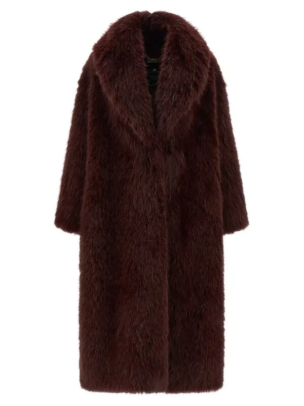 Elisabetta Franchi Faux Fur Long Coat