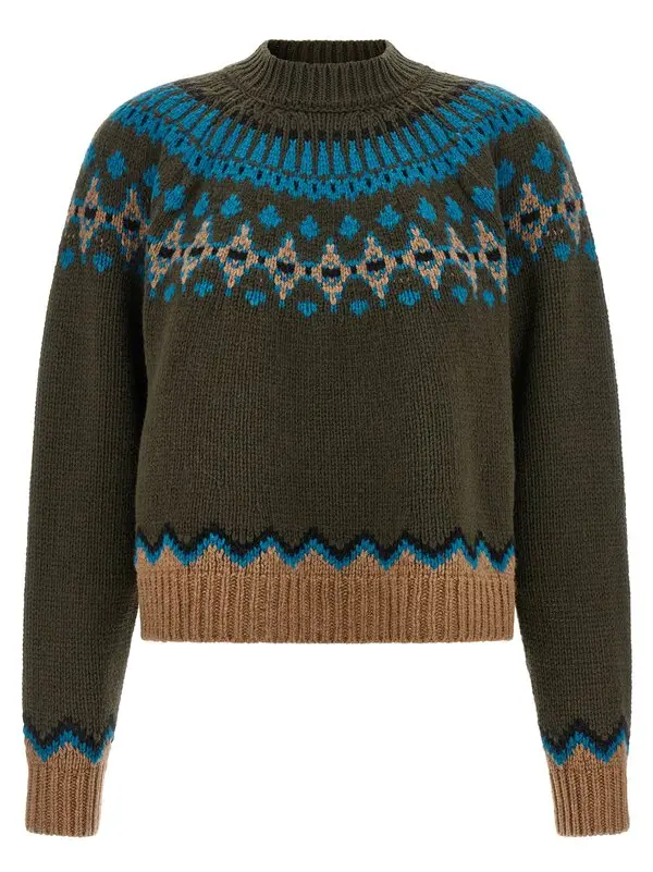 Alanui Virgin Wool Jacquard Sweater - Green