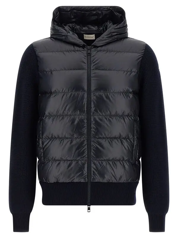 Moncler Padded Wool Cardigan - Blue