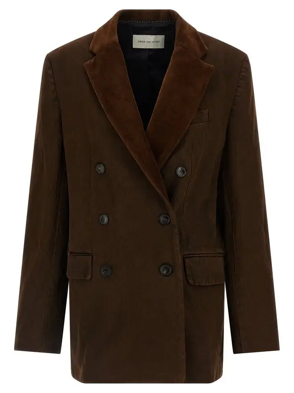 Dries Van Noten Befya Double-breasted Denim Blazer