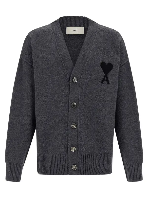 Ami De Coeur Virgin Wool Cardigan - Gray