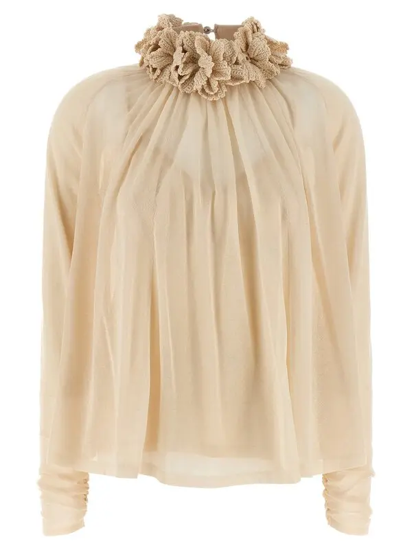 Zimmermann Hypnotic Crochet Trim Top - White