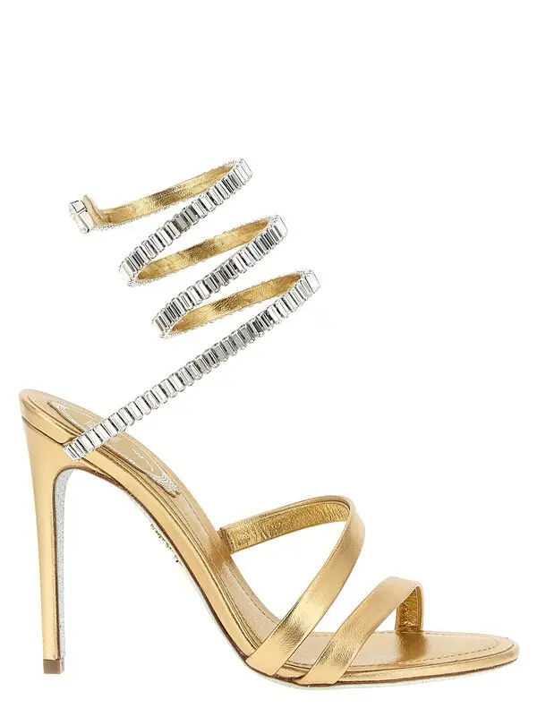 Rene Caovilla Spark Cleo Laminated Leather Sandals