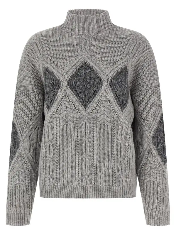 Twin-set Lozenge Intarsia Wool Blend Sweater