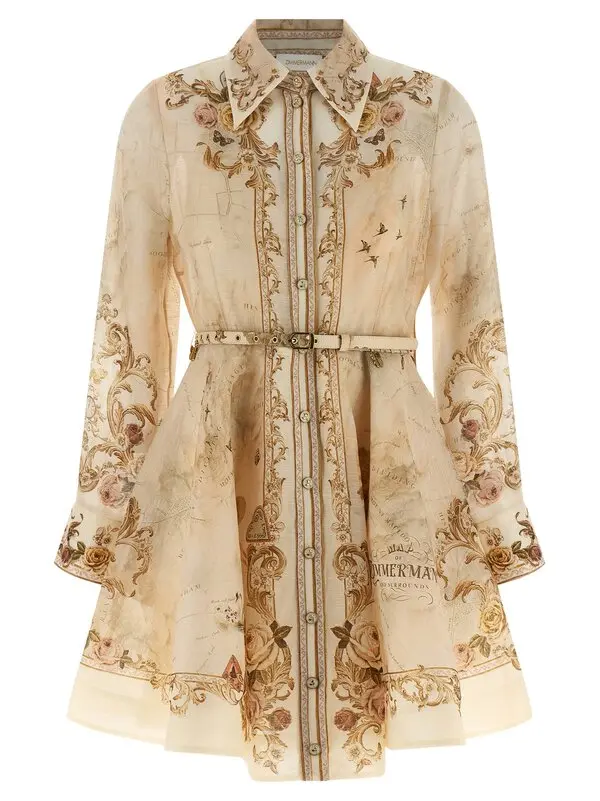Zimmermann Memento Buttoned' Mini Dress - Beige
