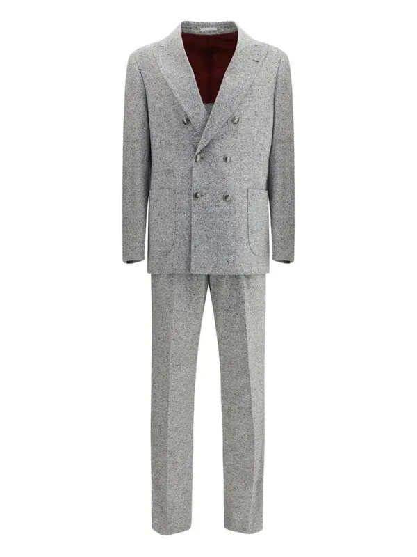 Brunello Cucinelli Wool Blend Double Breasted Suit