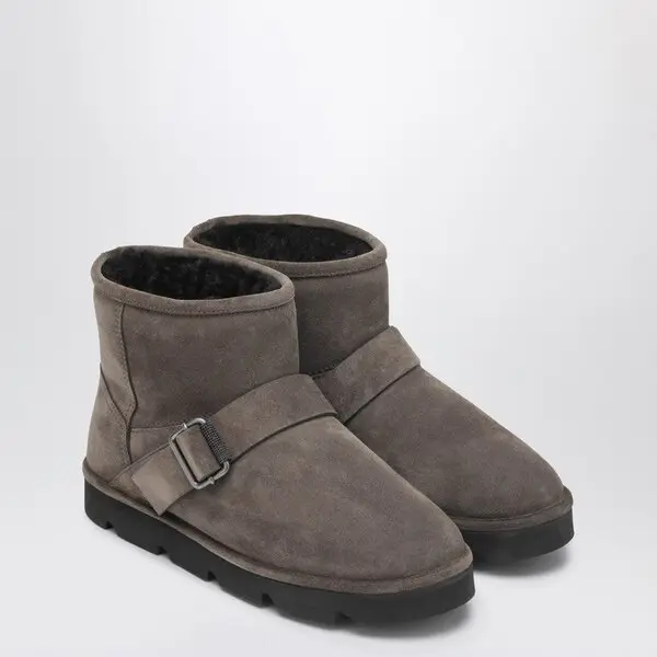 Brunello Cucinelli Dove Suede Ankle Boot