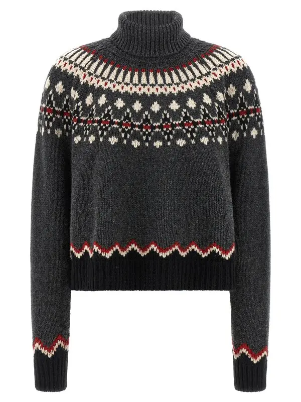 Alanui Sweet Winter' Virgin Wool Turtleneck Sweater - Gray
