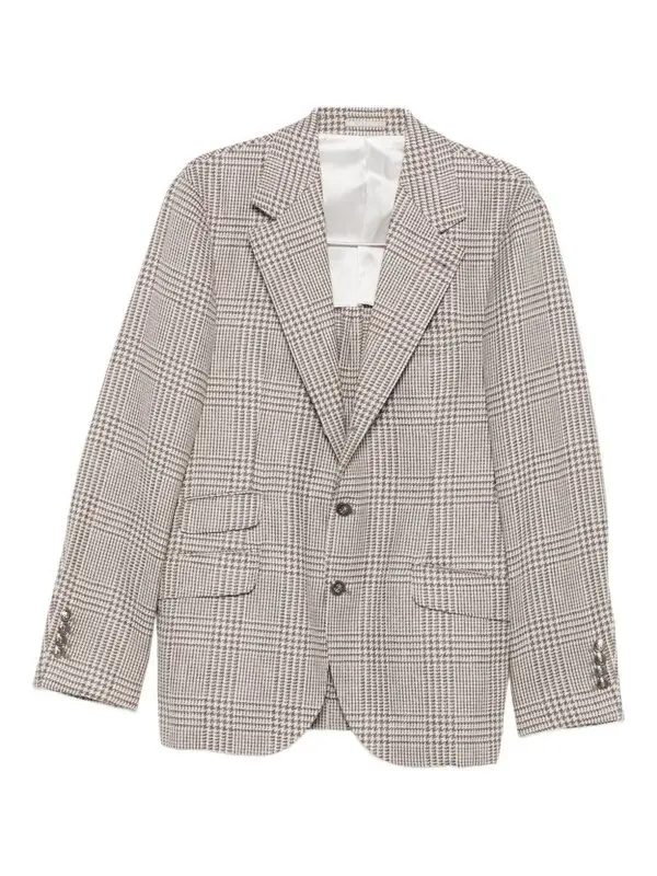 Brunello Cucinelli Single-breasted Checked Jacket