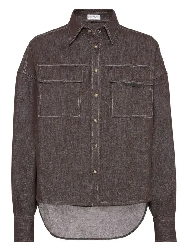 Brunello Cucinelli Denim Shirt - Brown