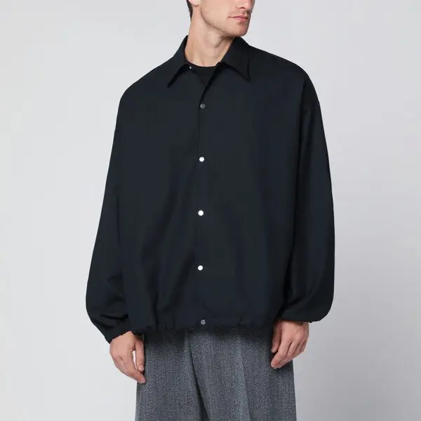 Studio Nicholson Navy Wool Shirt - Blue