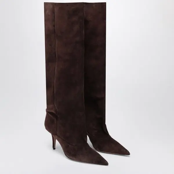 Paris Texas Tall Boots In Chocolate Coloured Suede