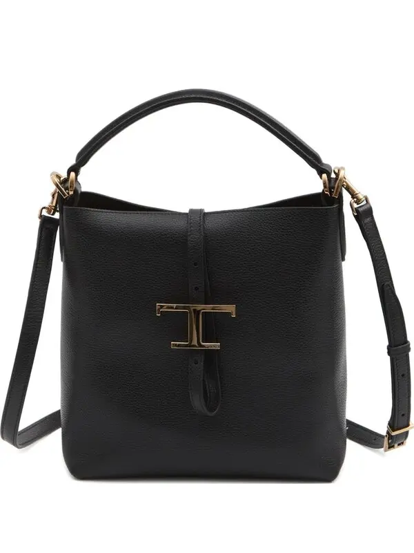 TOD'S Mini Leather Bucket Bag - Black