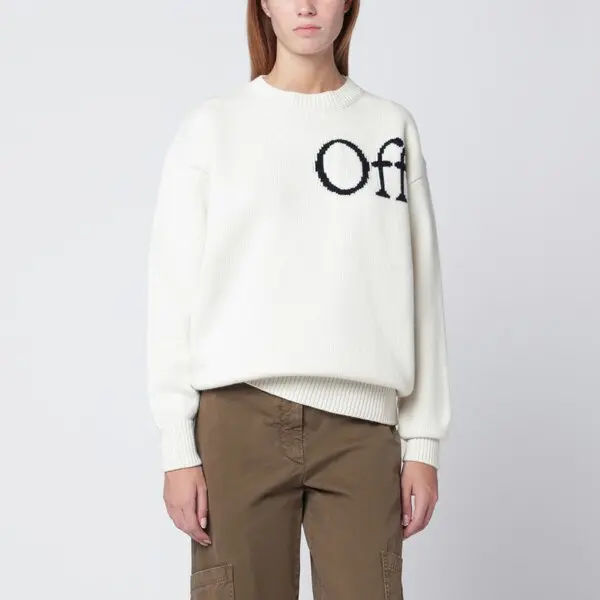OFF WHITE™ Sweater With Logo Intarsia