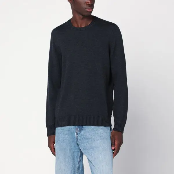 DRUMOHR Charcoal Wool Crew Neck Sweater