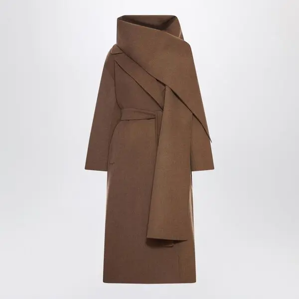 Max Mara Hazelnut Wool Wrap Coat
