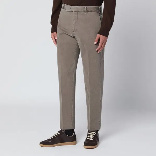 PT TORINO Mud Coloured Cotton Trousers