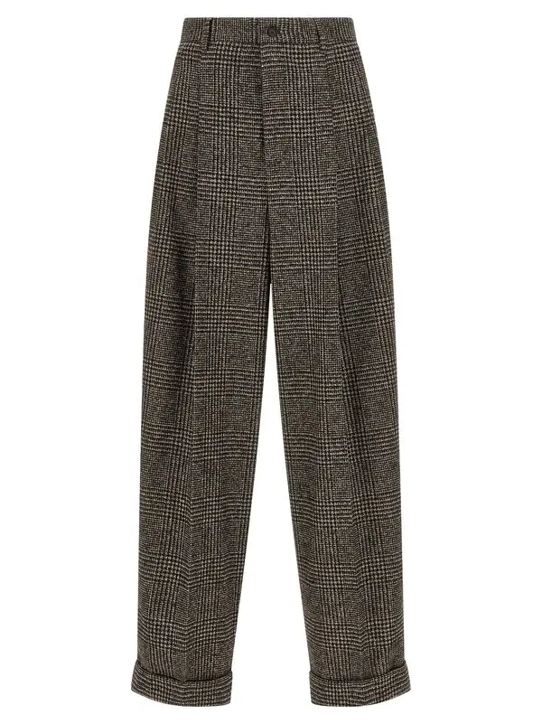 Dolce & Gabbana Prince Of Wales Wool Trousers