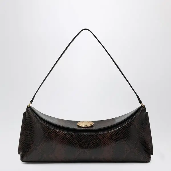 Jacquemus Embossed Python Effect Leather Ovalo Clutch