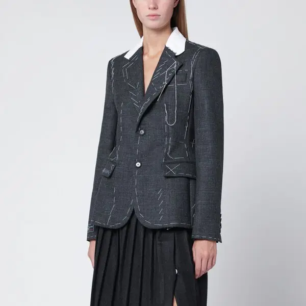 Moschino Embroidered Wool Canvas Jacket