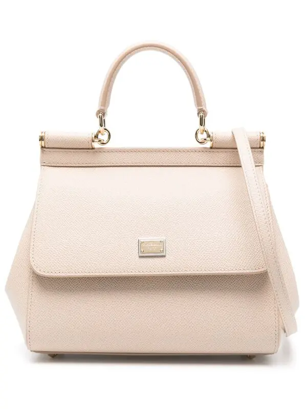 Dolce & Gabbana Sicily Medium Leather Handbag - Powder