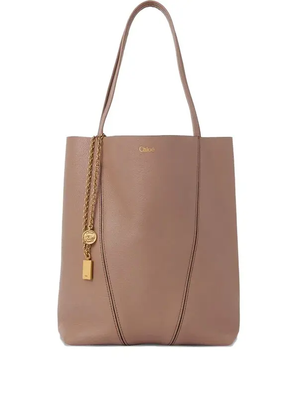 Chloé Spin Medium Leather Bag - Pink