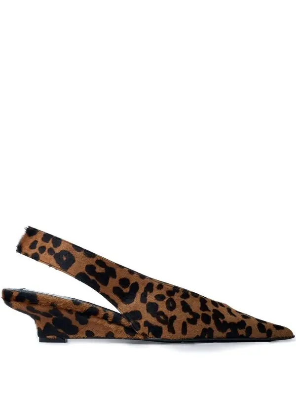 TOTÊME Pony Leather Slingback Pumps - Brown