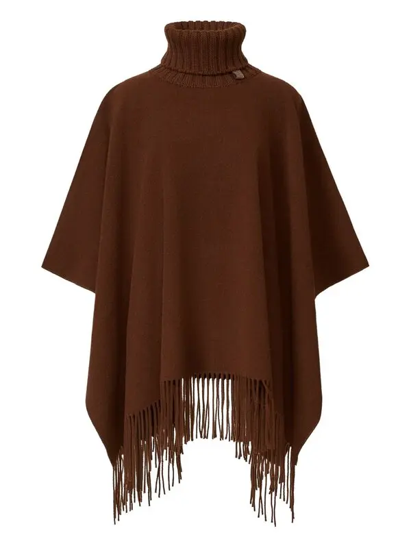 Fabiana Filippi Wool Poncho With Fringed Hem