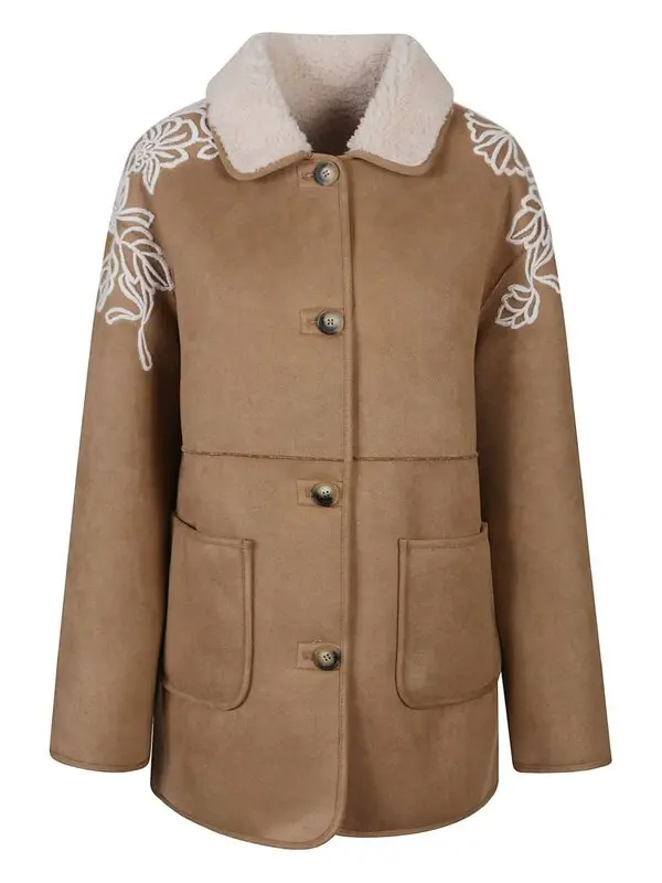ERMANNO FIRENZE Suede Leather Short Coat