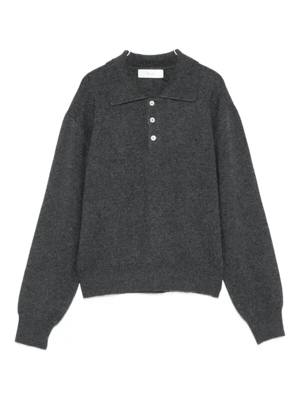 DUNST Wool Blend Polo Sweater