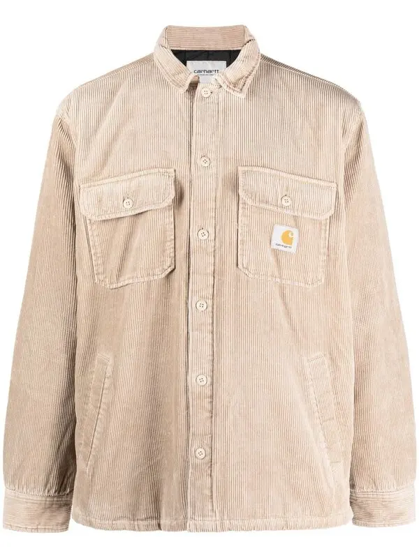 Carhartt Work In Progress Logo Cotton Shirt Jacket - Beige