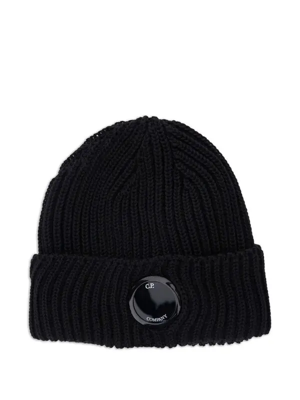 C.P. COMPANY Logo Wool Beanie - Black