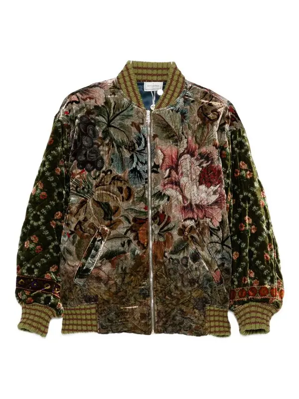 PIERRE-LOUIS MASCIA Printed Silk Blend Bomber Jacket