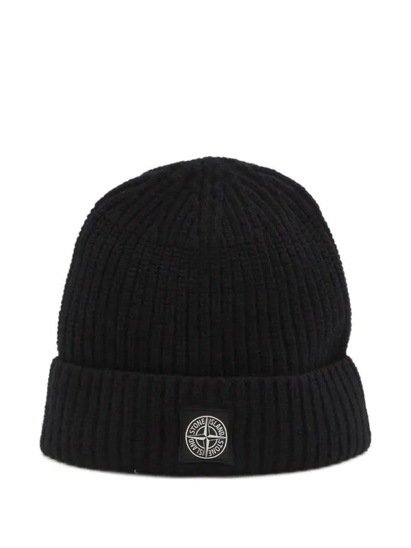 Stone Island Logo Wool Beanie