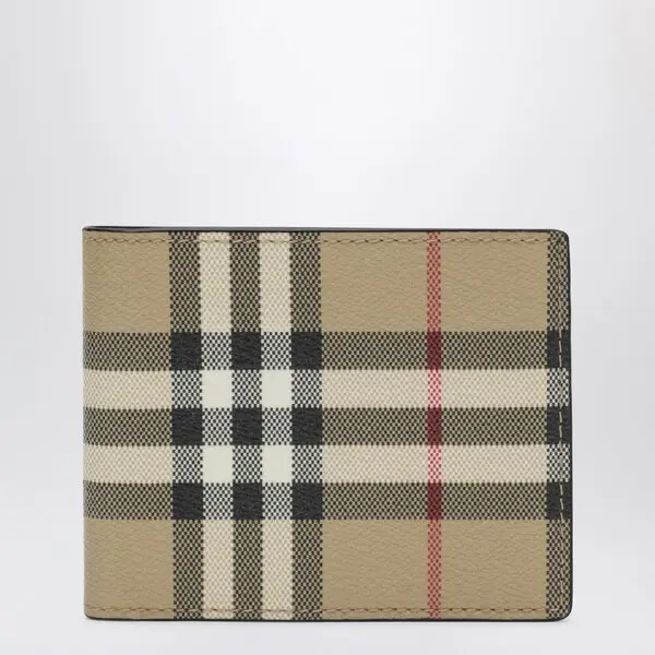 Burberry Bi Fold Wallet With Check Pattern
