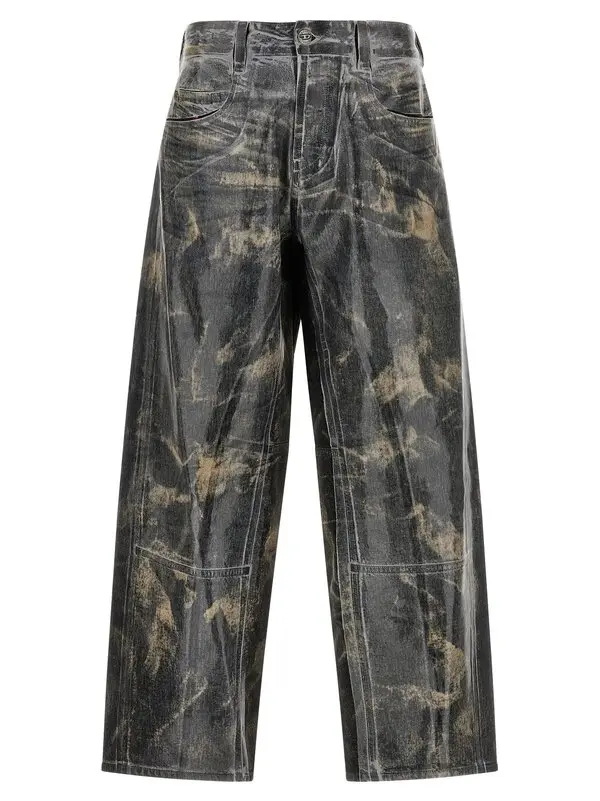 Diesel High-waisted Wide Leg Jeans - Gray