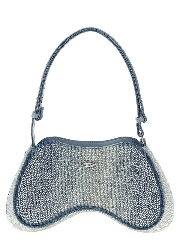 Diesel Rhinestone Embellished Denim Shoulder Bag