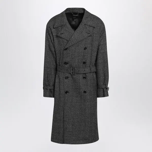 Dolce & Gabbana Grey Wool Double Breasted Coat