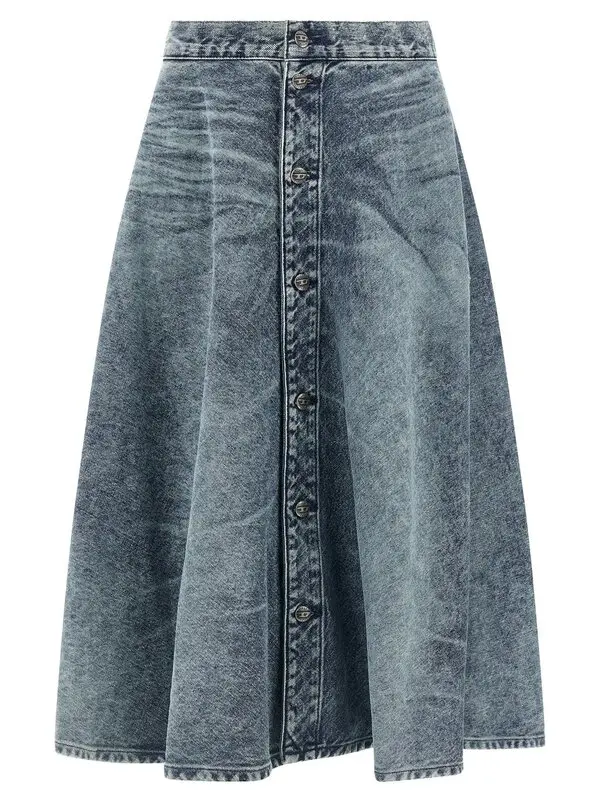 Diesel De-annet-b-fsh Denim Skirt - Light Blue