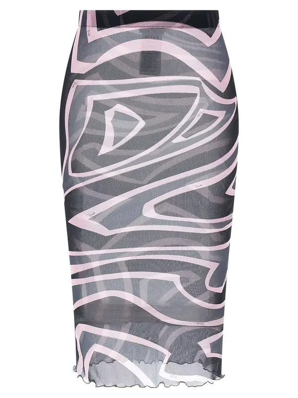 Emilio Pucci Iride Printed Tulle Midi Skirt