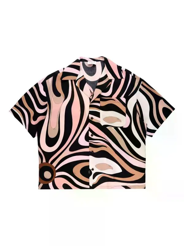 Emilio Pucci Marmo Patterned Bowling Shirt