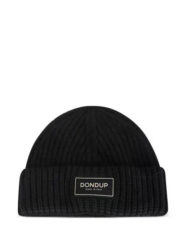 DONDUP Ribbed Knit Beanie Hat - Black