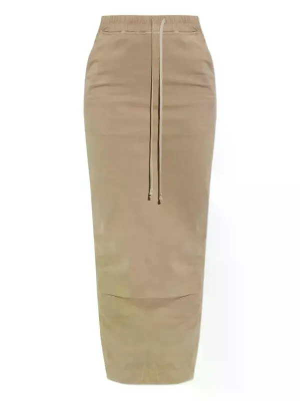 Rick Owens Pull On Pillar Drawstring Maxi Skirt