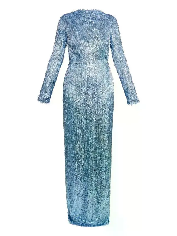 Erdem Sequin Long-sleeve Maxi Gown
